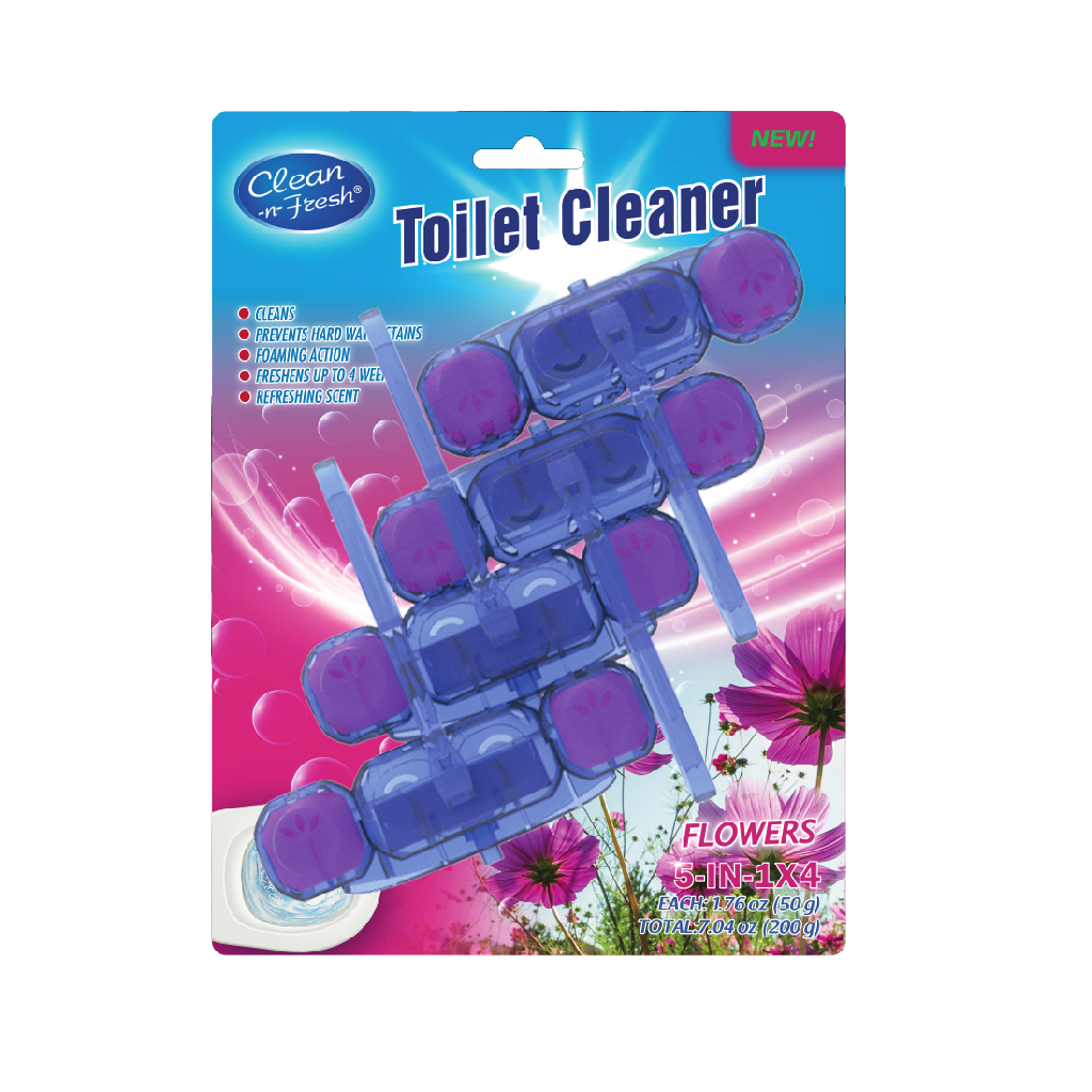 4×50g Automatic Toilet Cleaner, Rim Block, Flowers-OceanStar